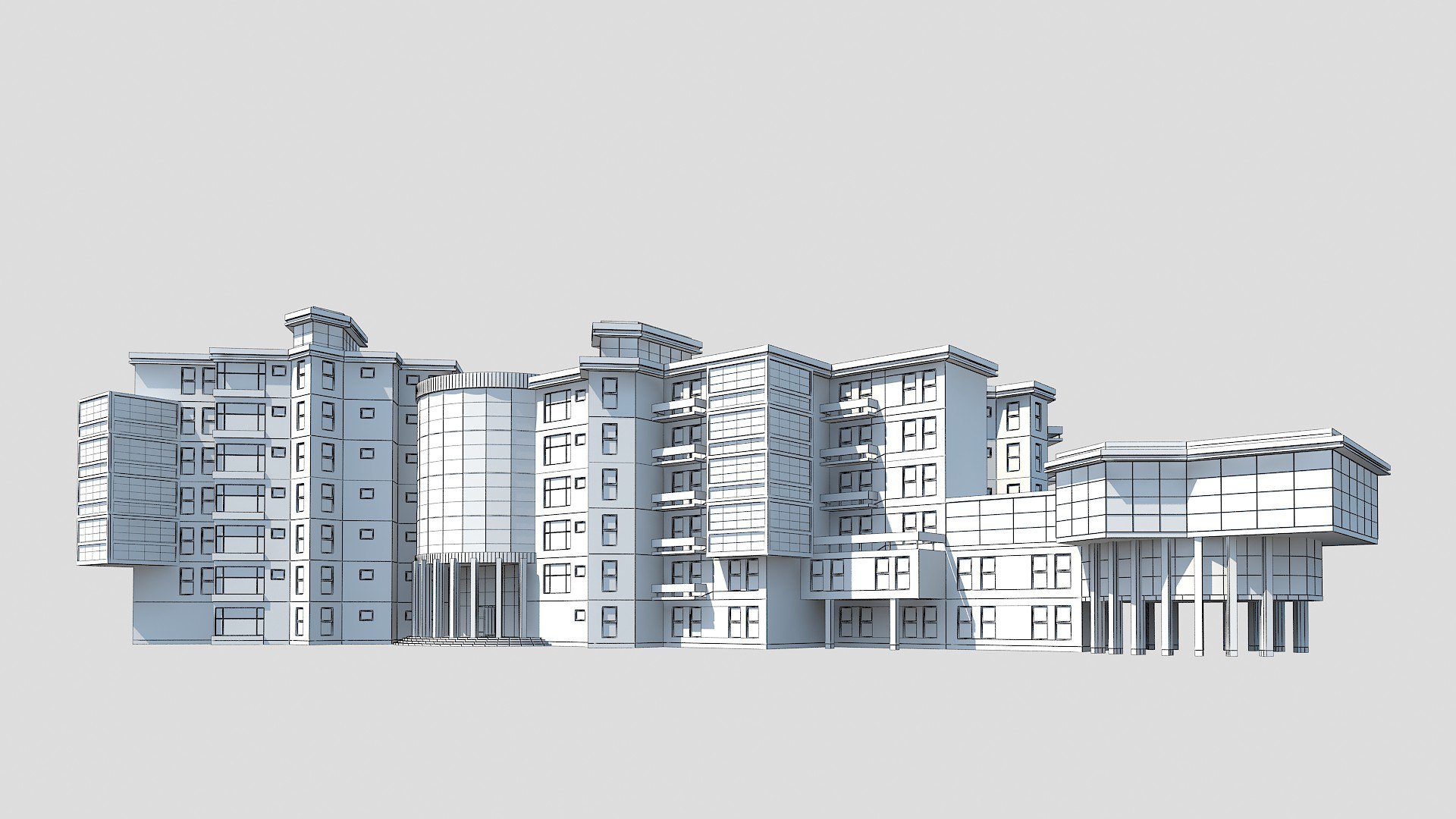 3D Hotel Building Model - TurboSquid 1431138