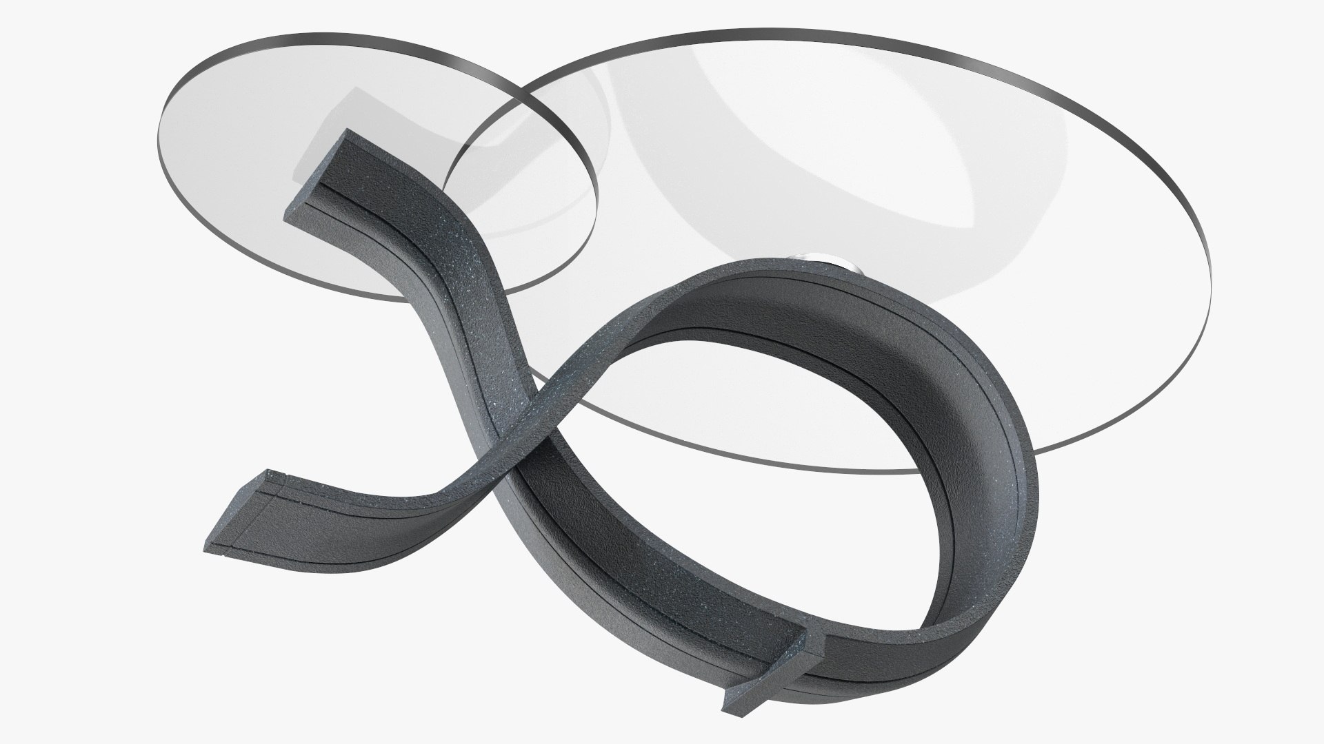 3D Black Stone Coffee Table With Glass - TurboSquid 2158733