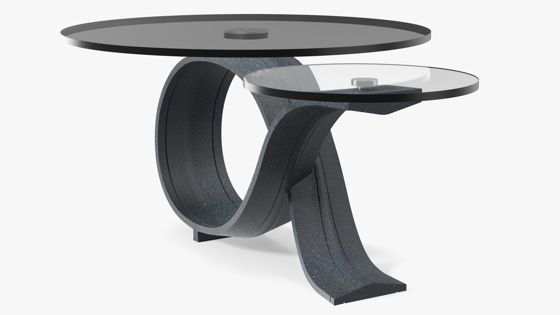 3D Black Stone Coffee Table With Glass - TurboSquid 2158733