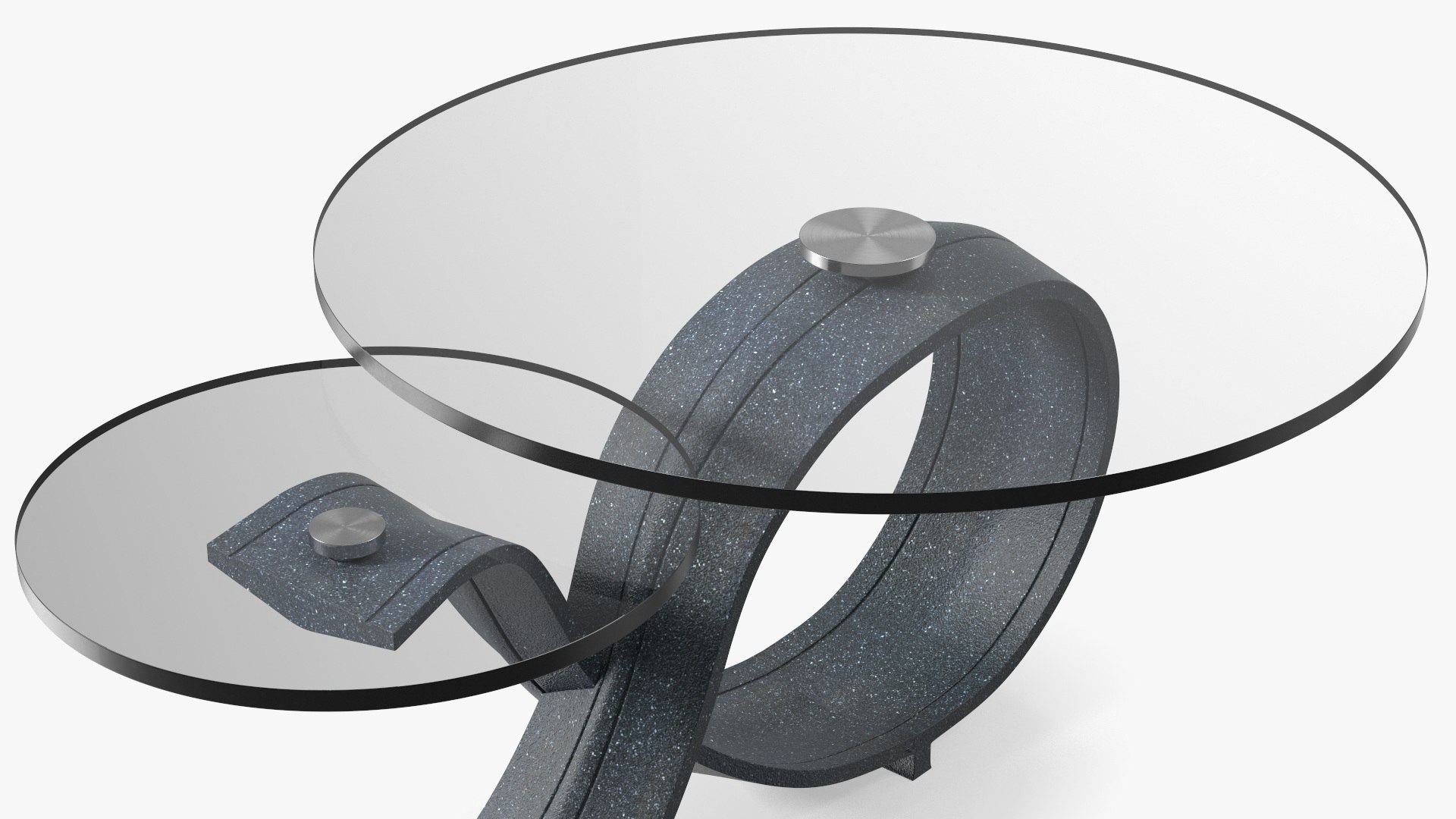 3D Black Stone Coffee Table With Glass - TurboSquid 2158733