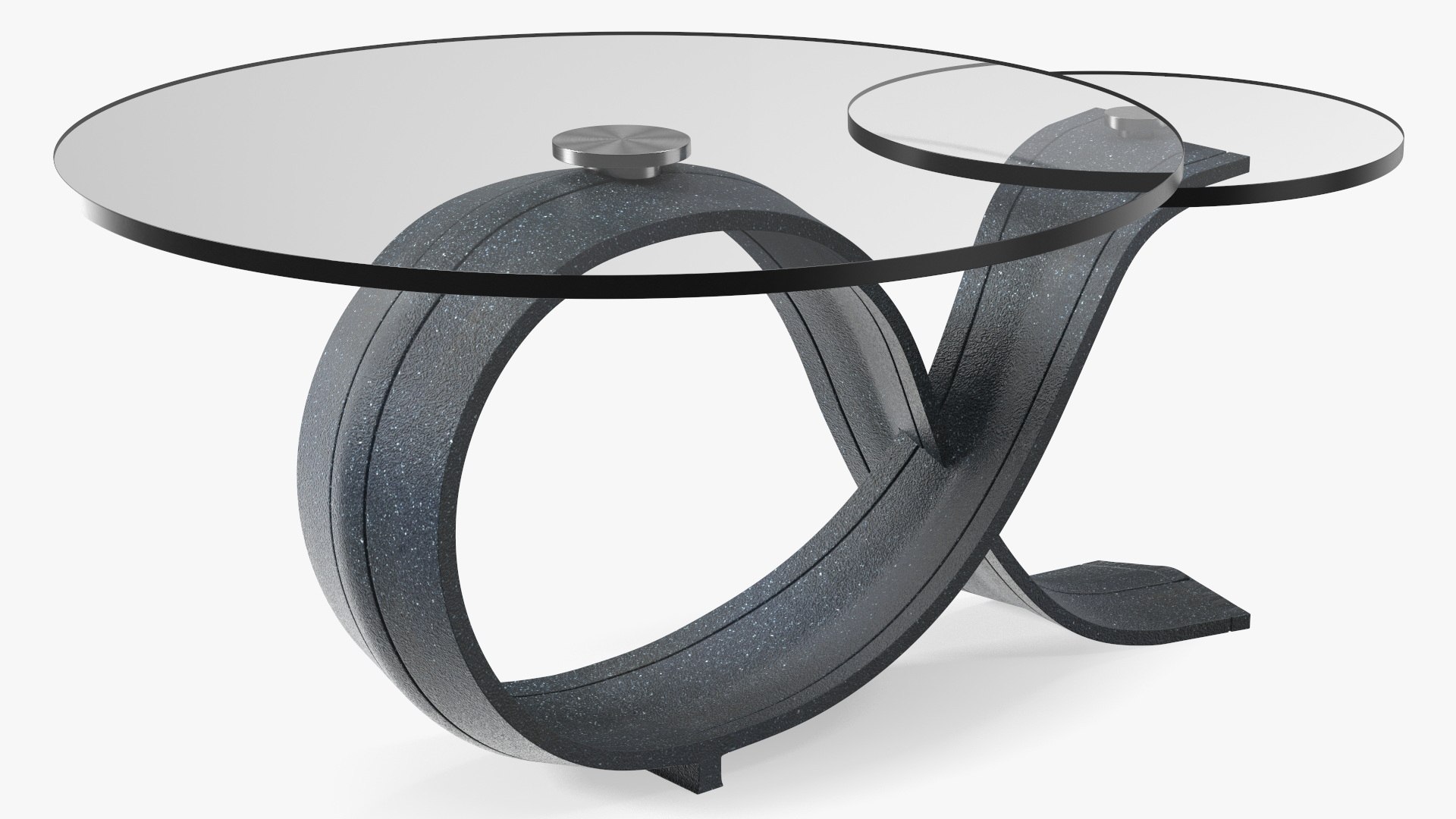 3D Black Stone Coffee Table With Glass - TurboSquid 2158733