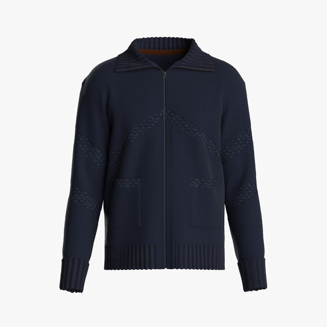 3D Male Knit Cardigan Model - TurboSquid 2185490