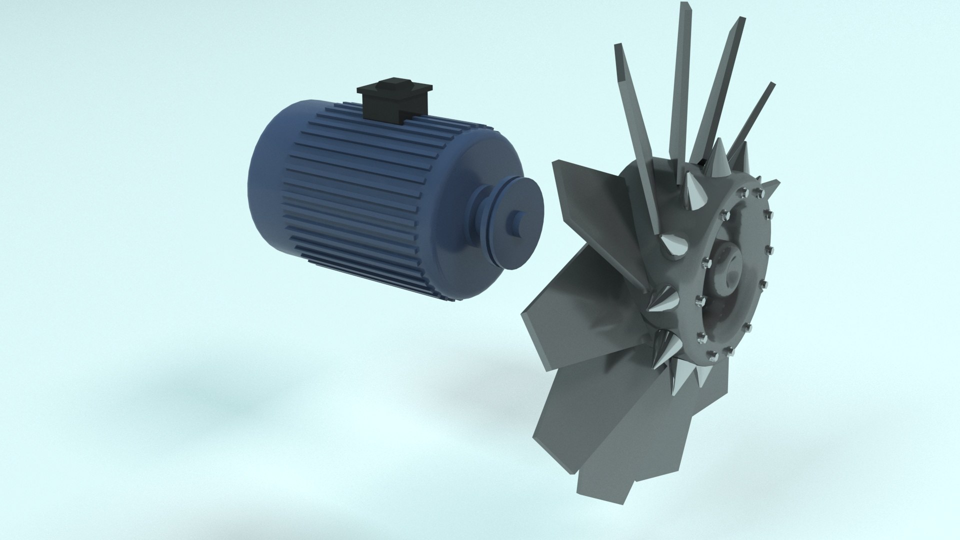 3D Axial Industrial Fan V2 - TurboSquid 2411632