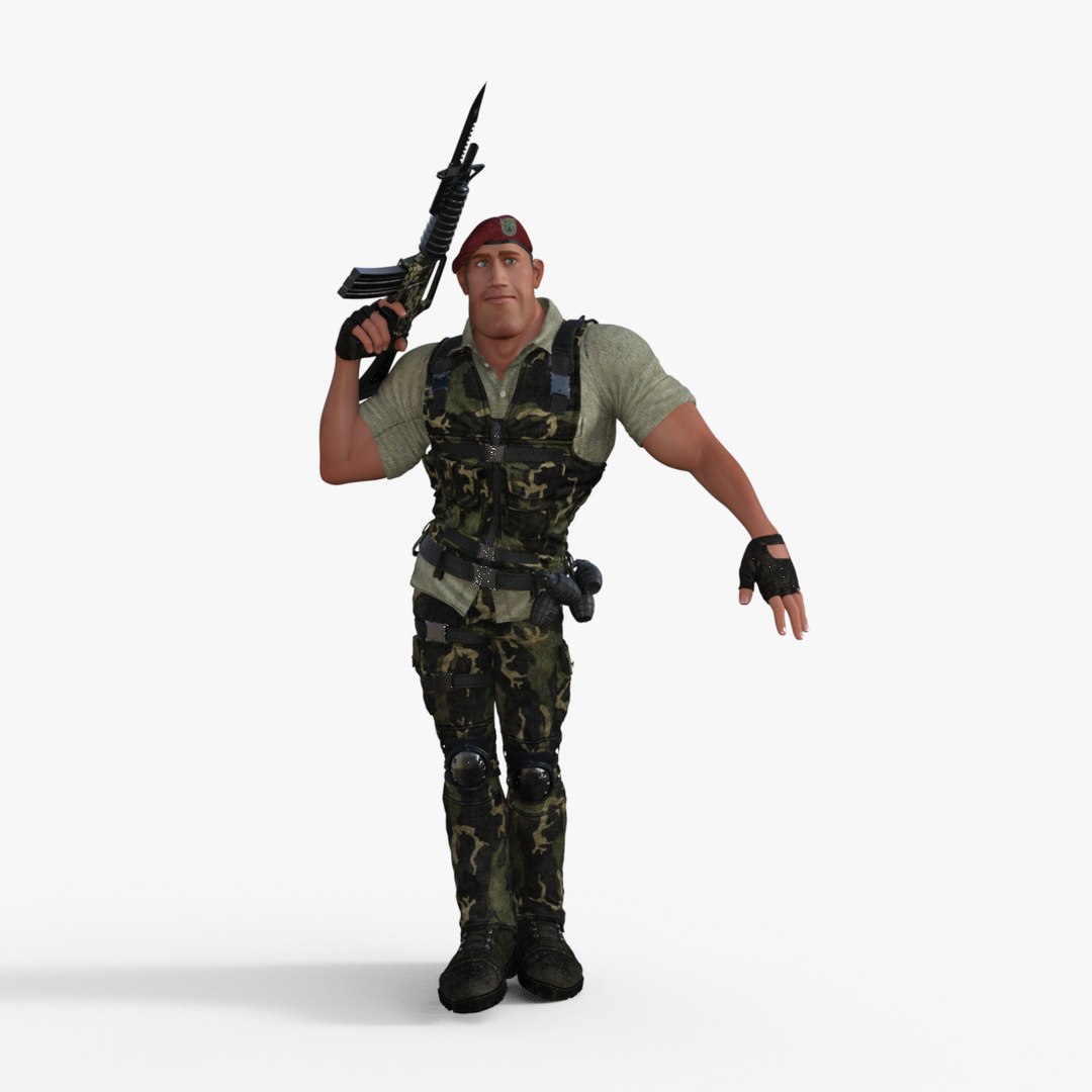 3D Commando Soldier Character Rigged - TurboSquid 1983577