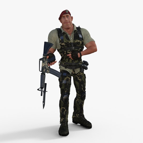 modelo 3d Commando Soldier Character Rigged - TurboSquid 1983577