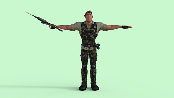 3D Commando Soldier Character Rigged - TurboSquid 1983577