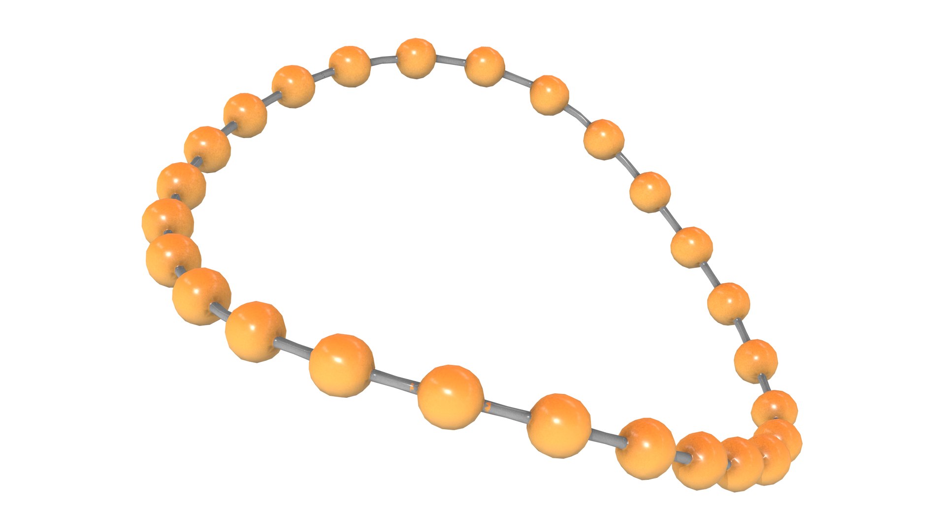 3D Gold Bids Necklace Model - TurboSquid 1931756
