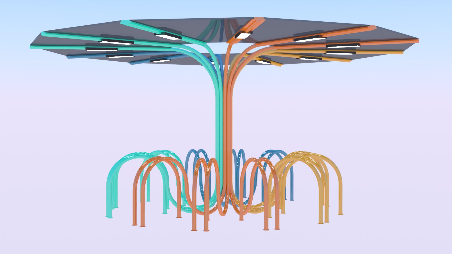 Bike Rack And Bus Stop 3D Model - TurboSquid 2136507