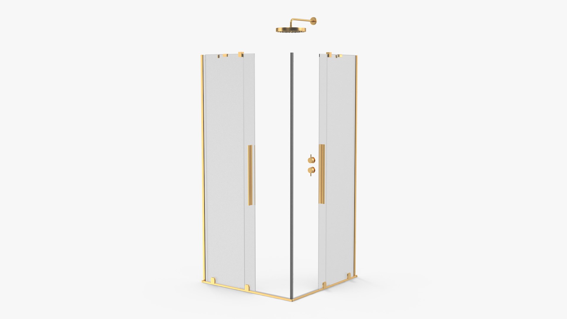 Crystal Shower Cabin Sliding Doors Gold 3D model - TurboSquid 2062703