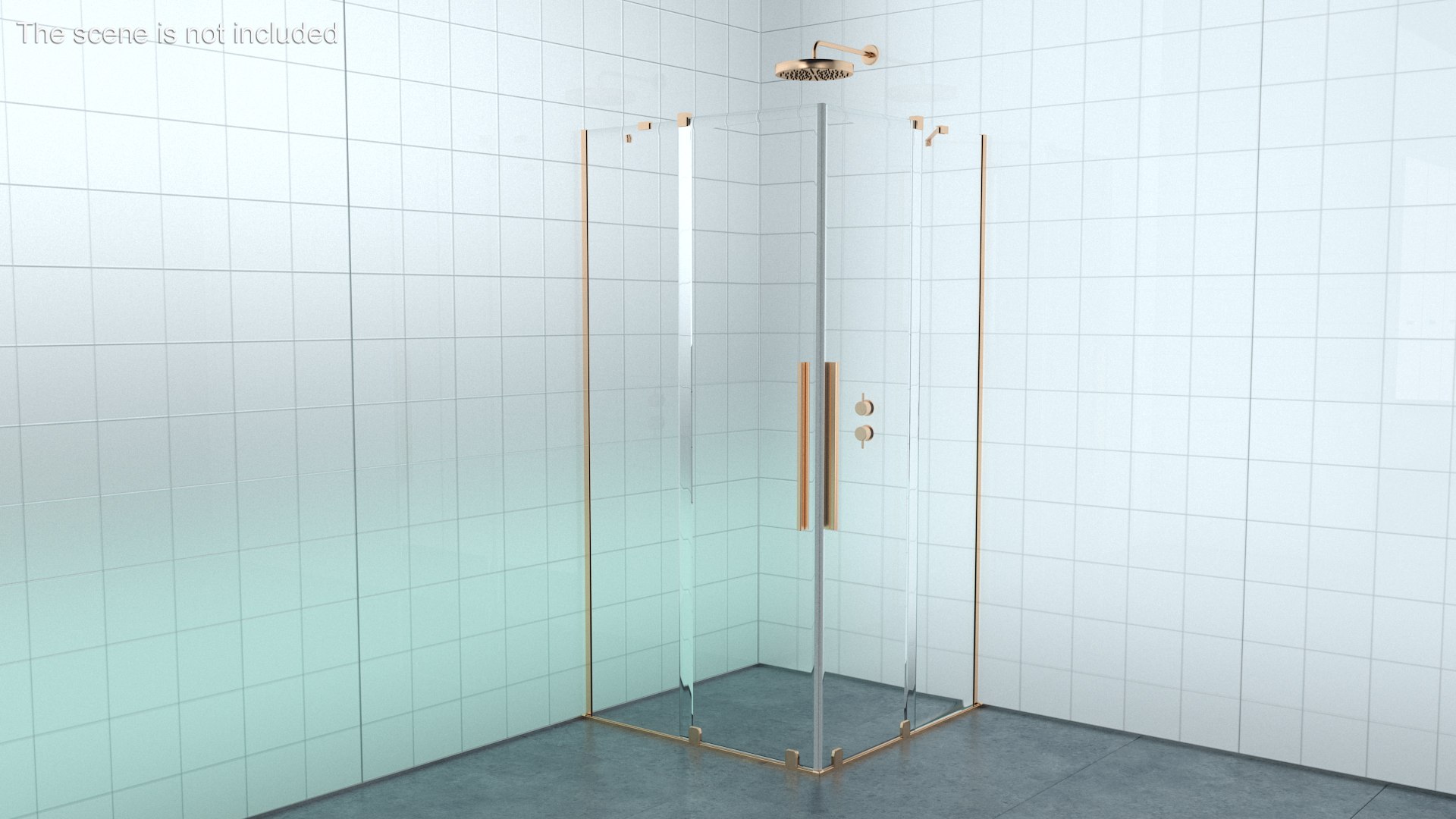 Crystal Shower Cabin Sliding Doors Gold 3D model - TurboSquid 2062703