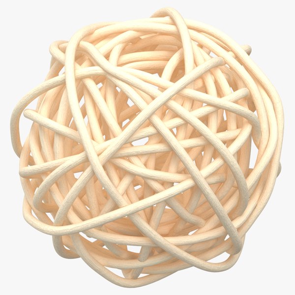 modelo 3d Prop 23 Bolas Rattan Talla 03 Crema Beige y Marrón ...