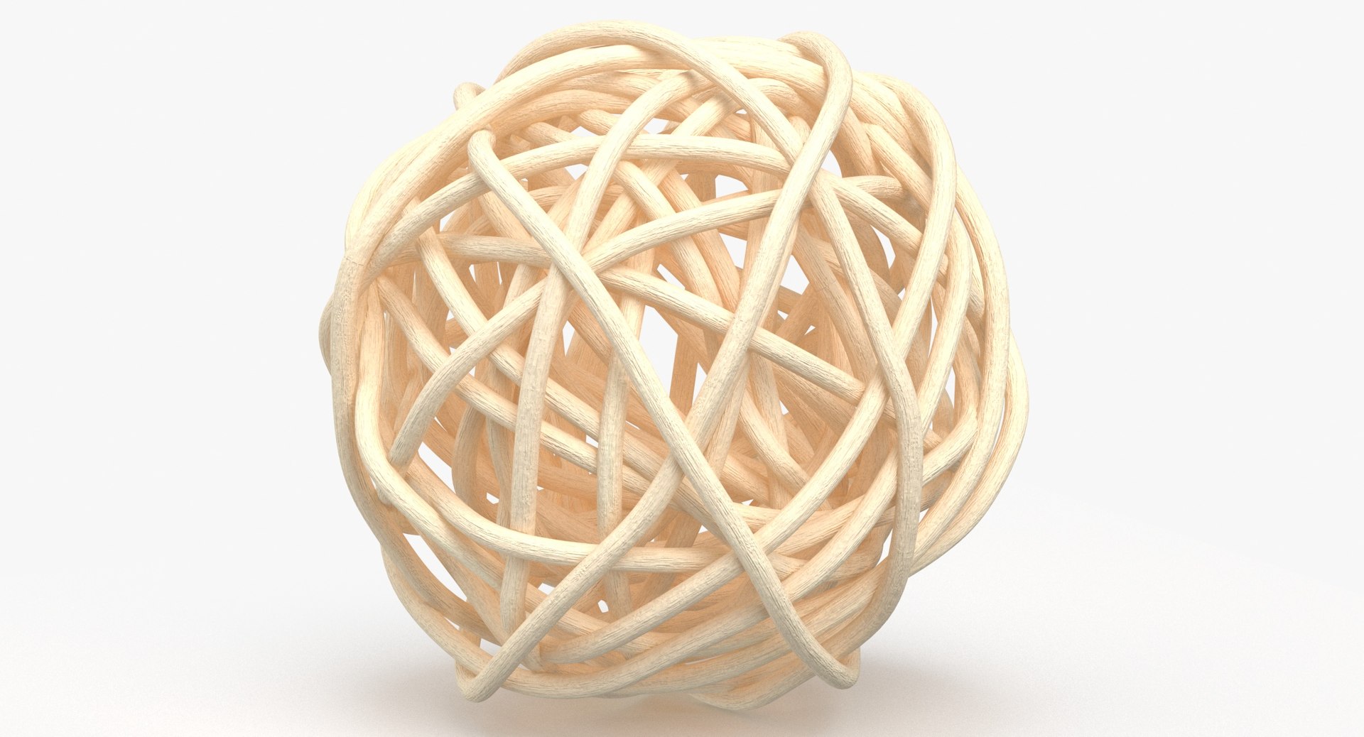 3D Prop 23 Rattan Balls Size 03 Cream Beige and Brown model ...