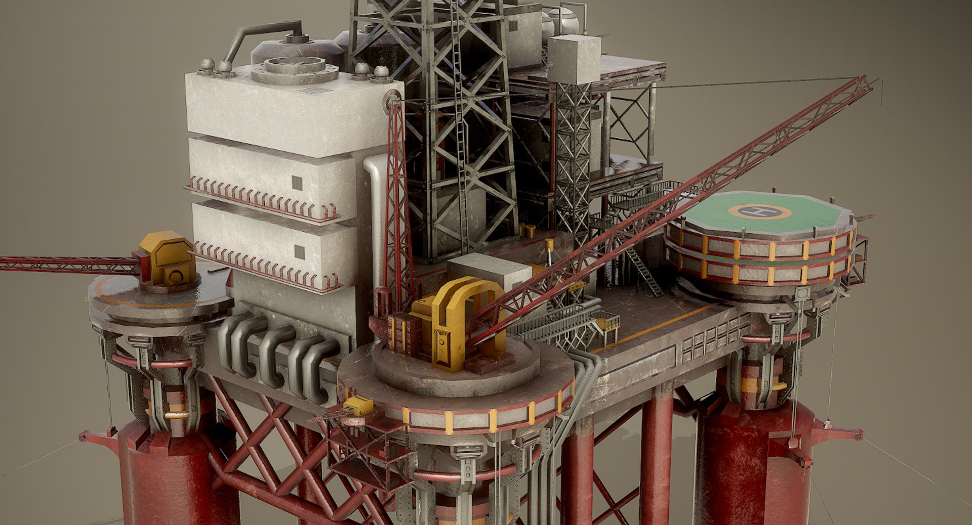 Oil Platform 3d Model