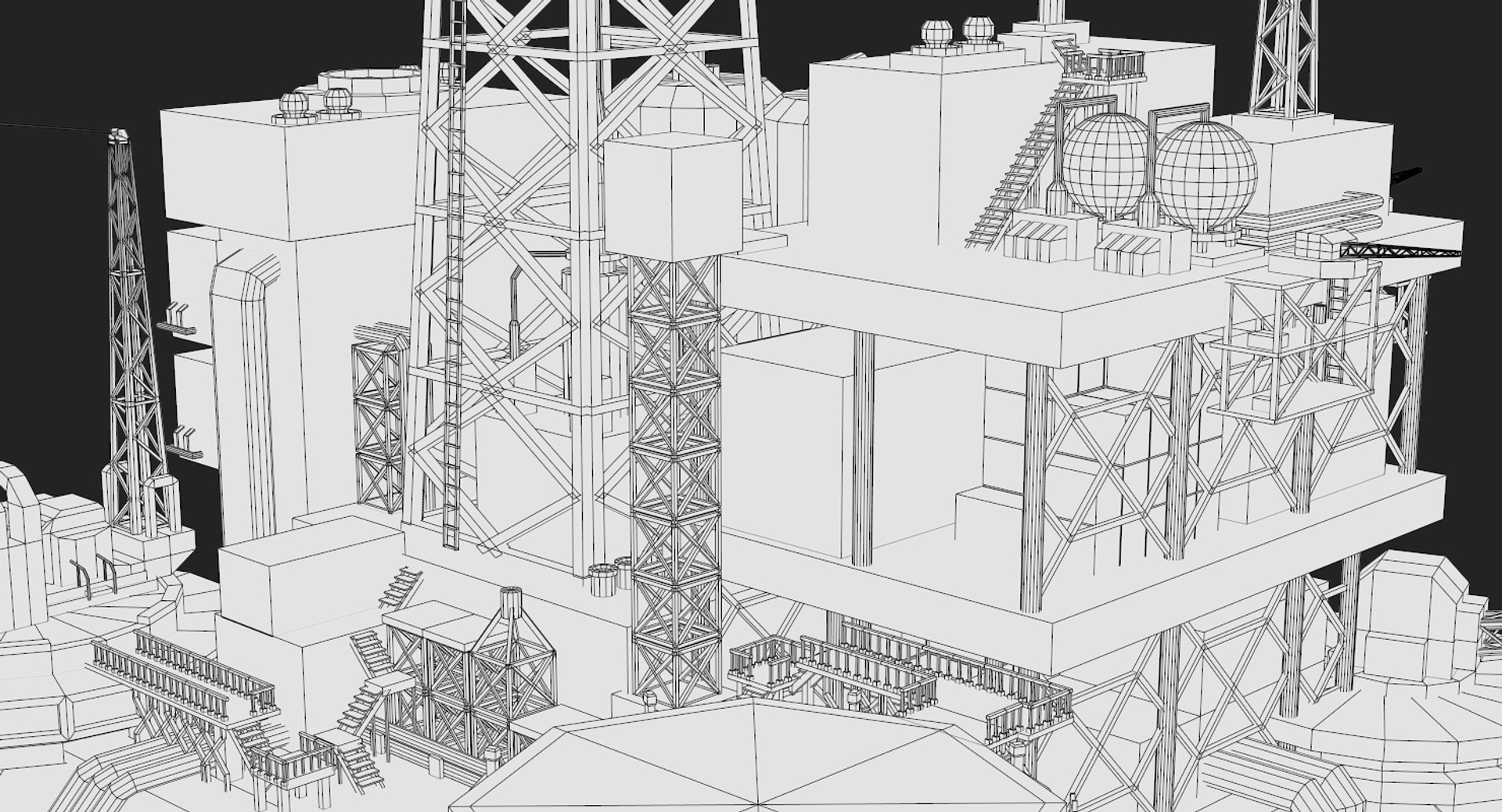 Oil Platform 3d Model