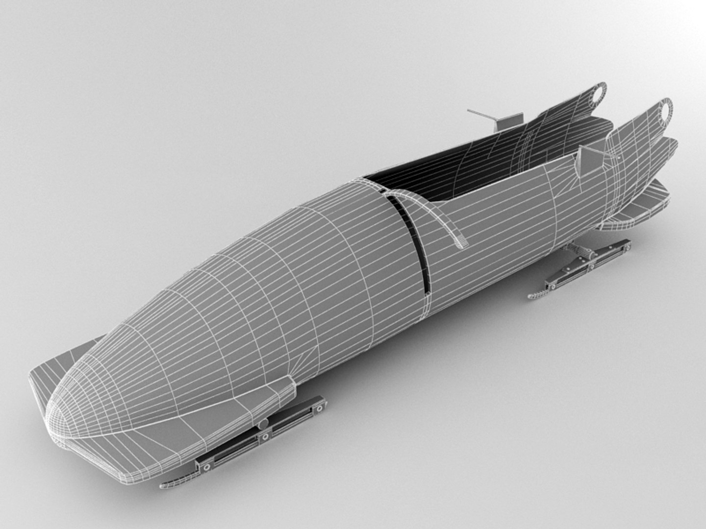 3d Bobsleigh Sled 4 Places