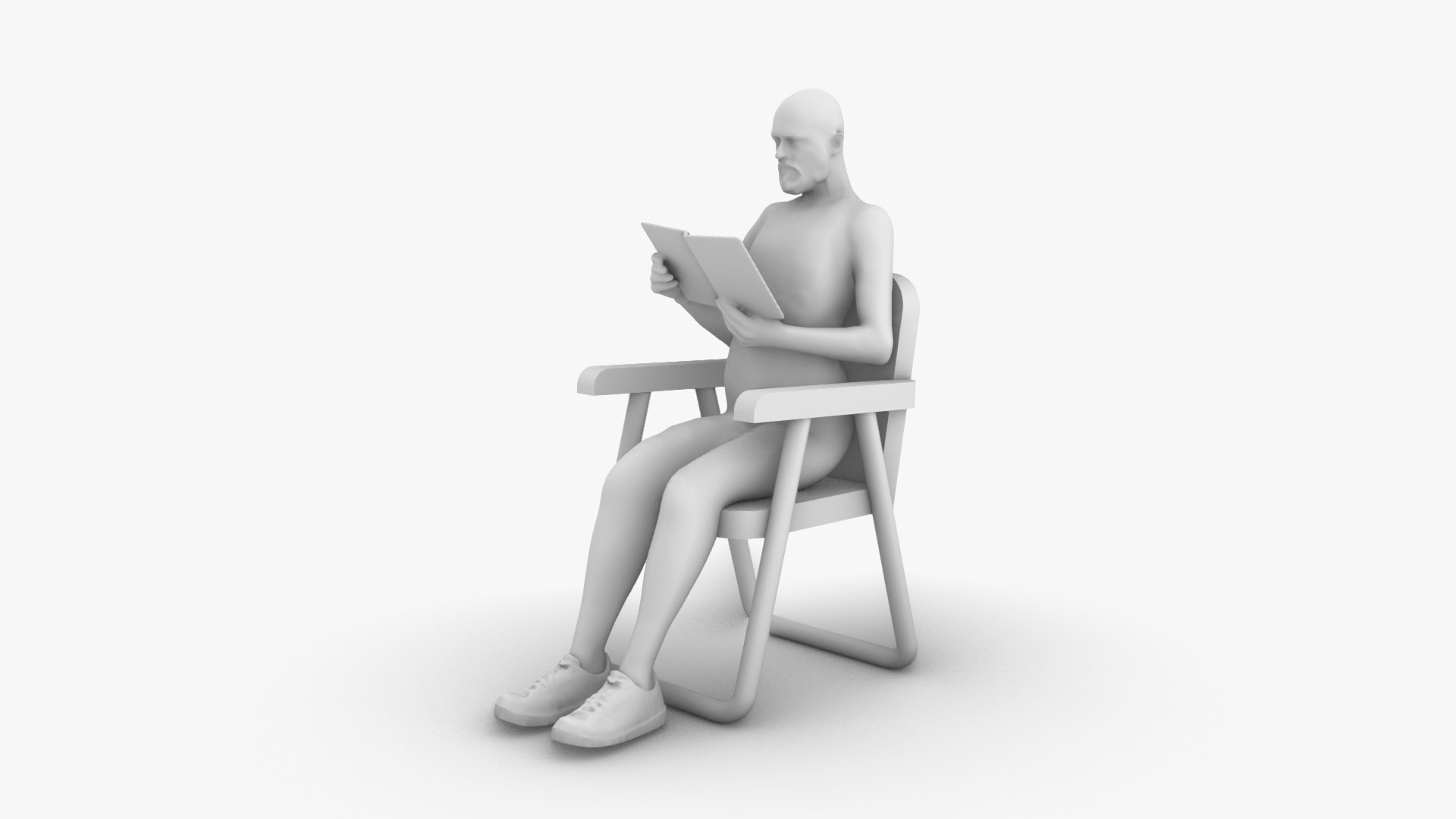 Man Reading 3D Model - TurboSquid 2240426