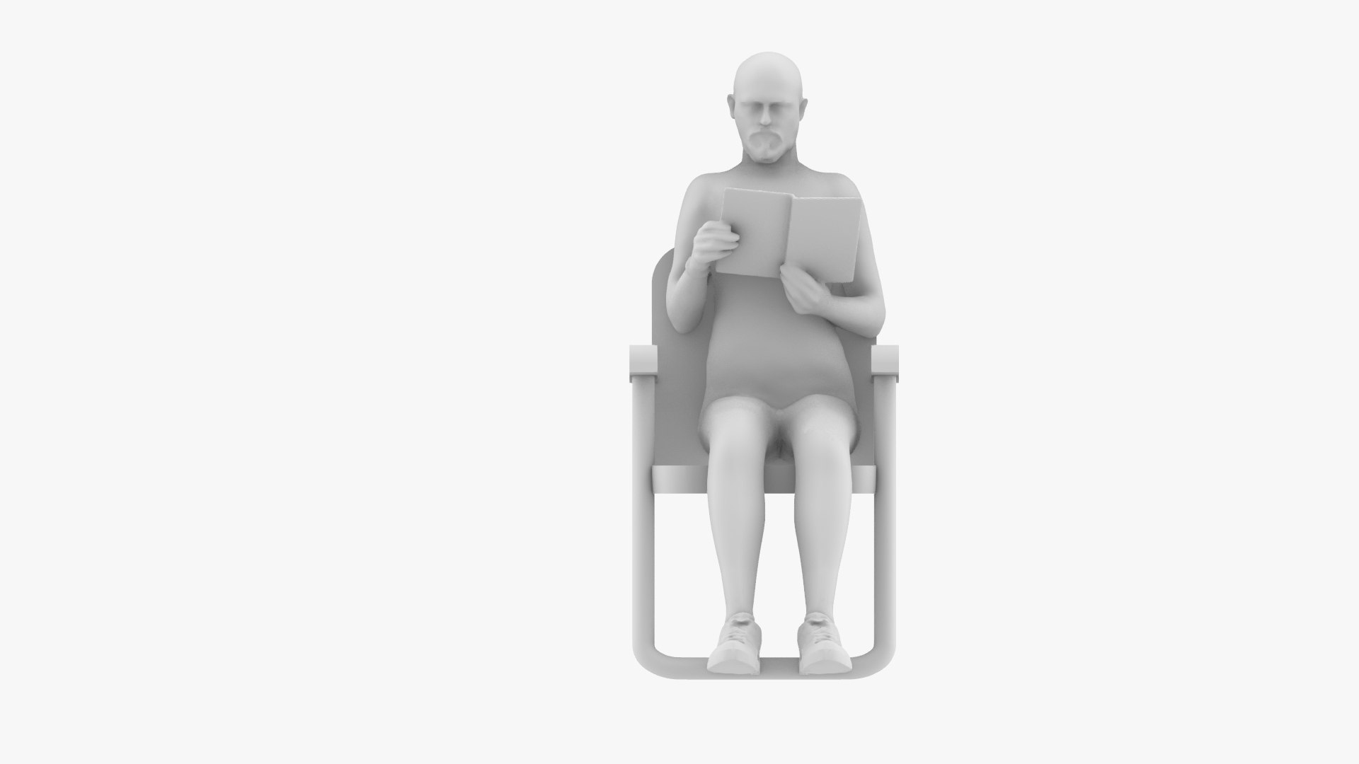 Man Reading 3D Model - TurboSquid 2240426