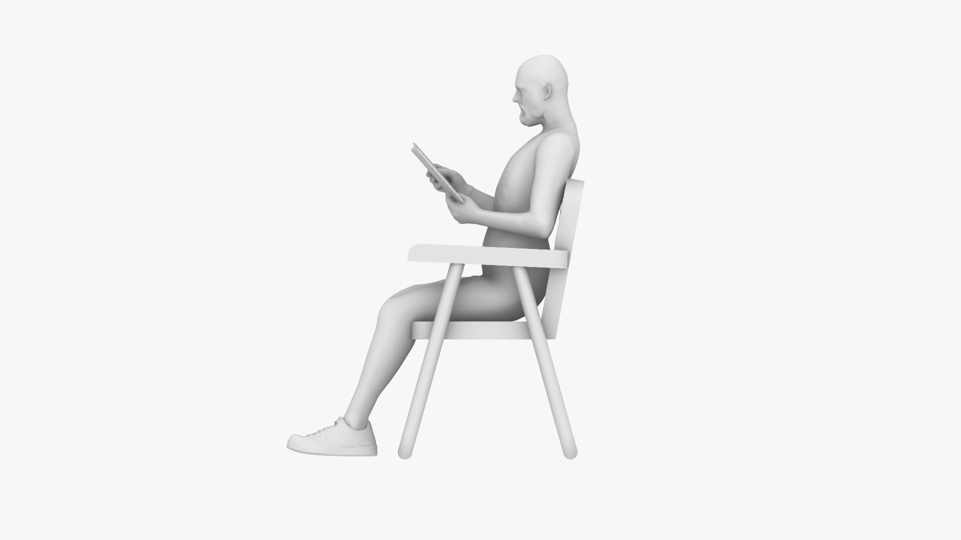 Man Reading 3D Model - TurboSquid 2240426