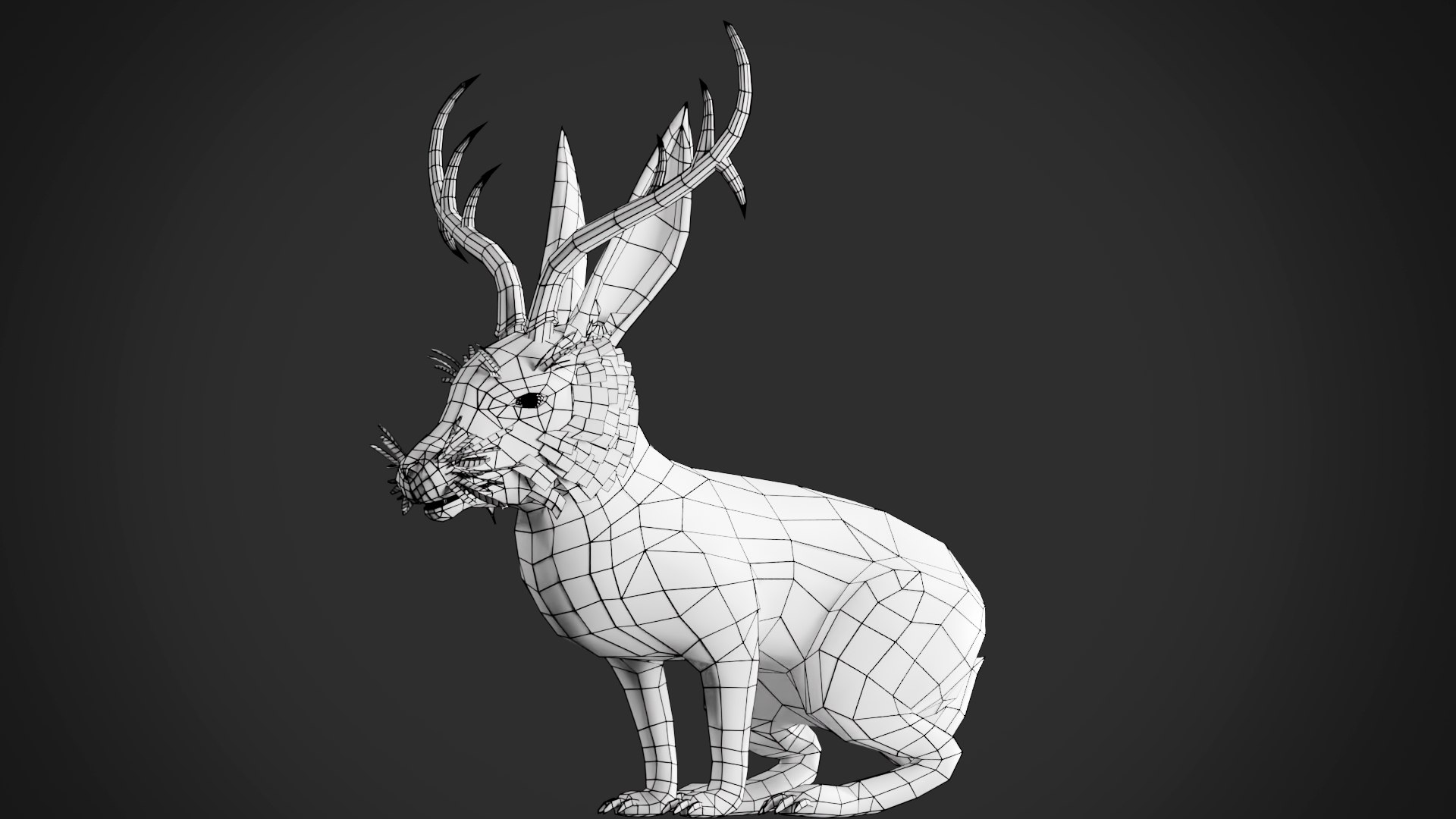 3D Undead Rabbit - Jackalope - TurboSquid 2153257