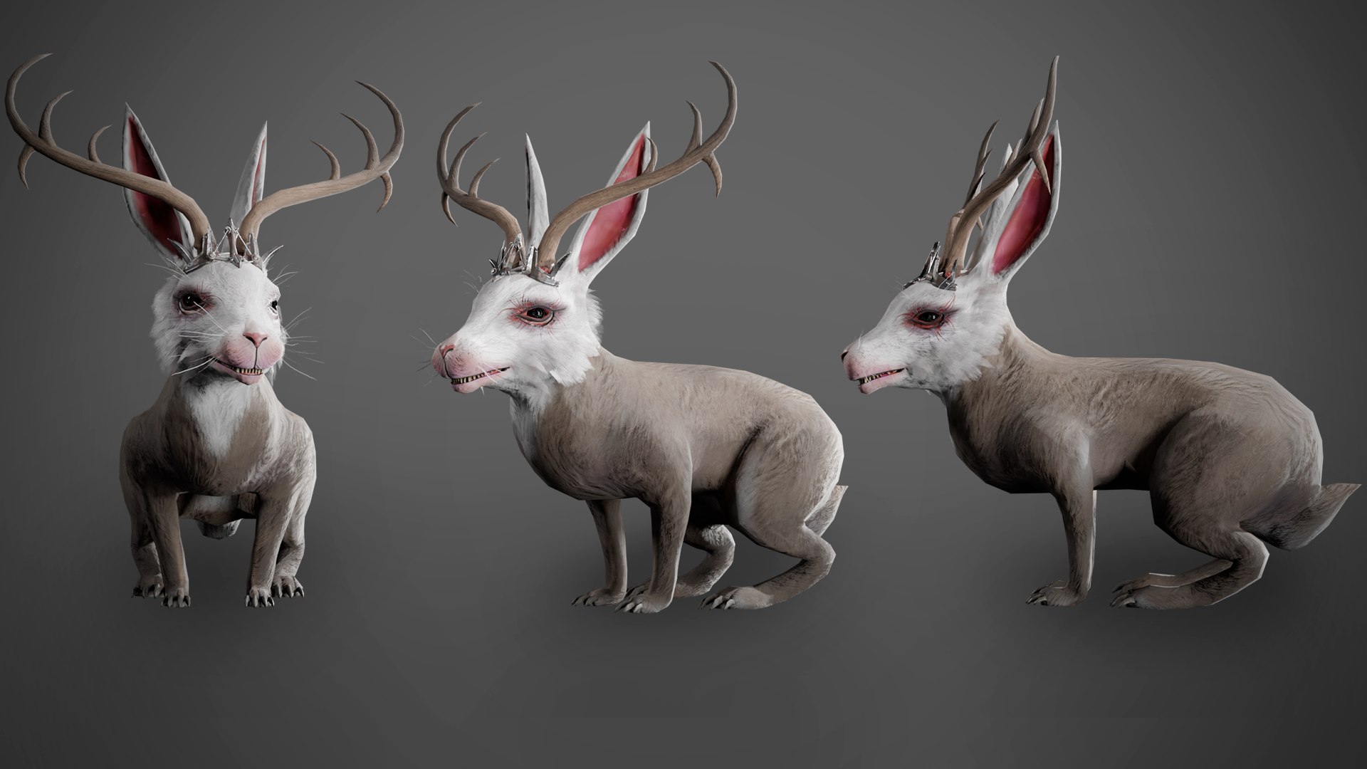 3D Undead Rabbit - Jackalope - TurboSquid 2153257
