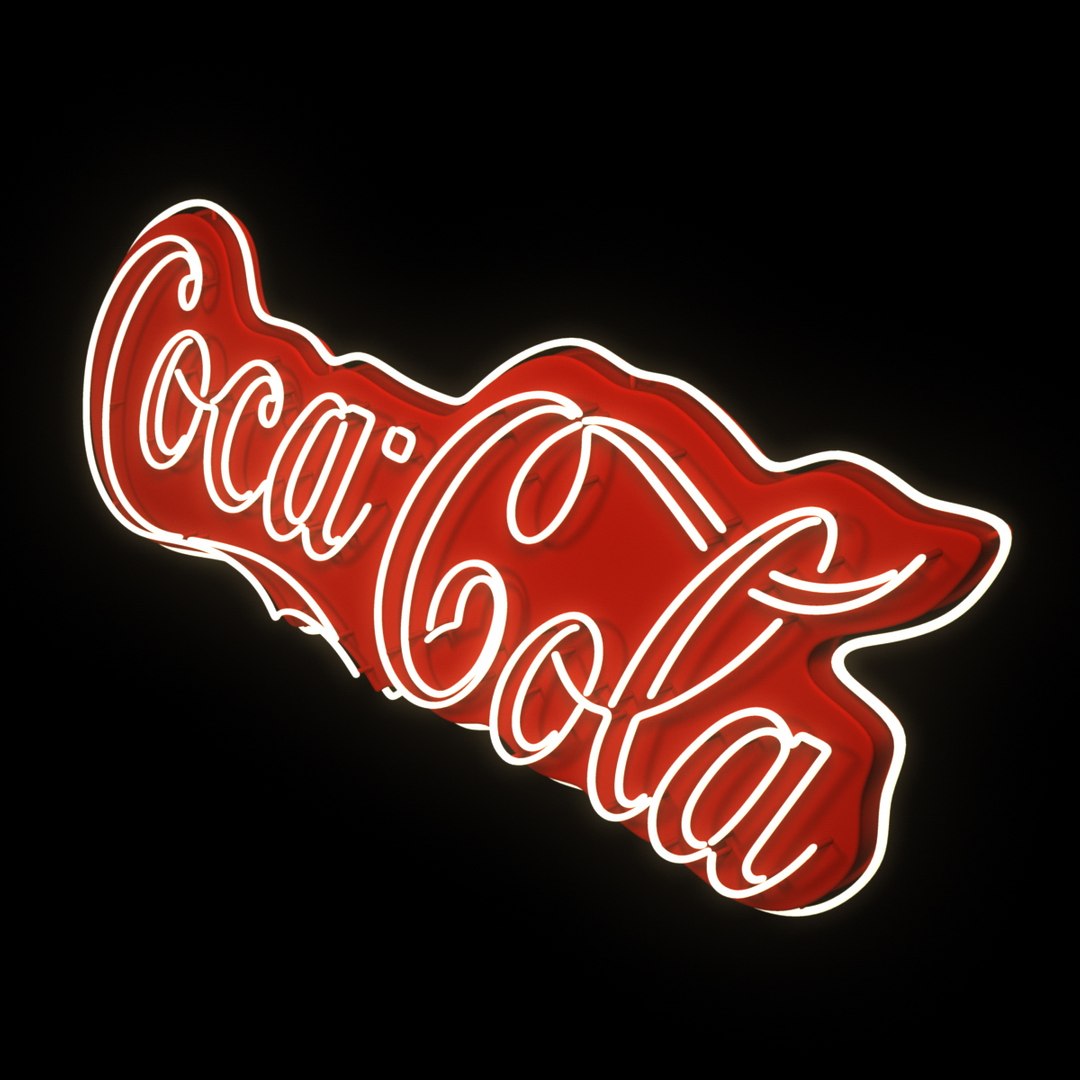 3d Coca Cola Neon Sign Model
