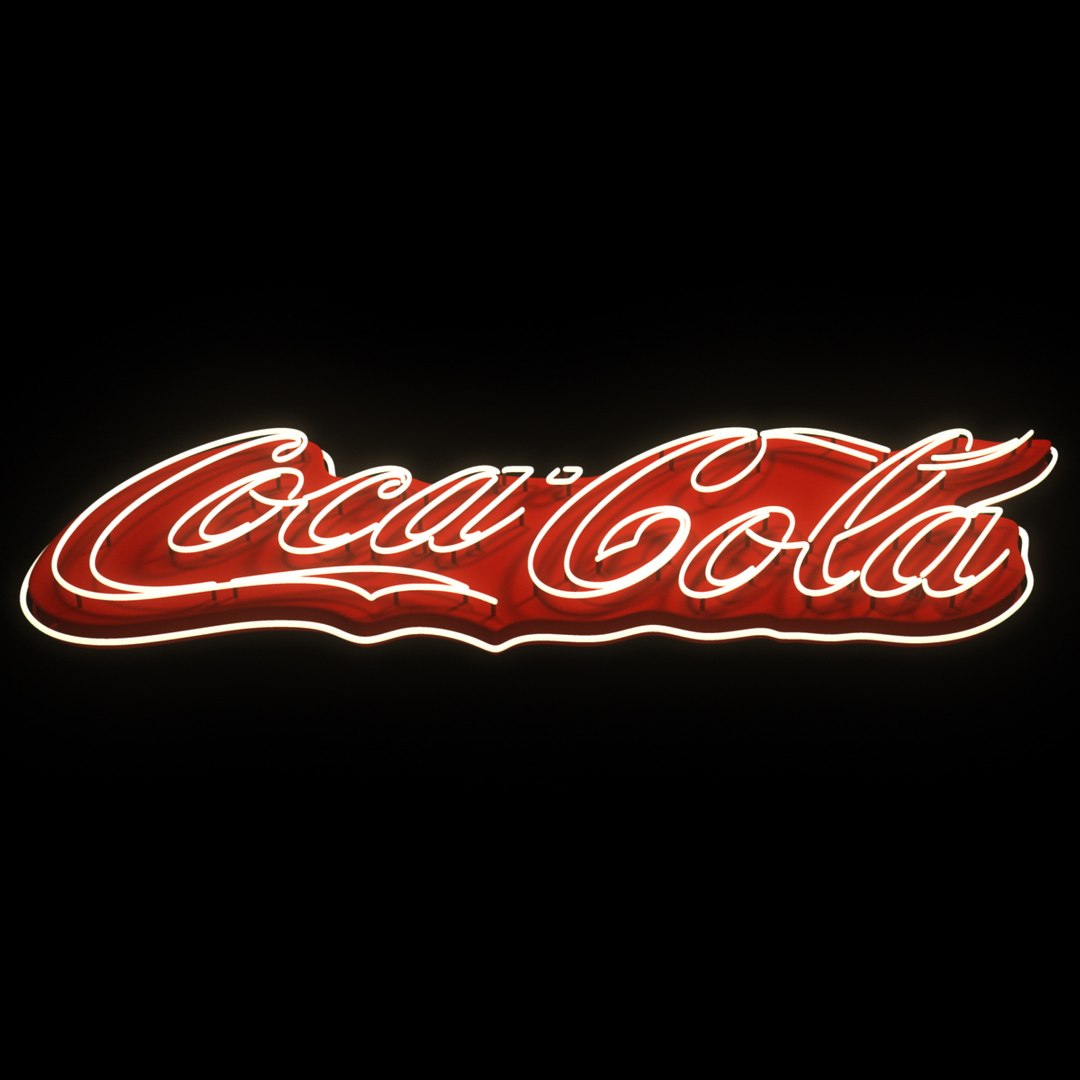 3d Coca Cola Neon Sign Model