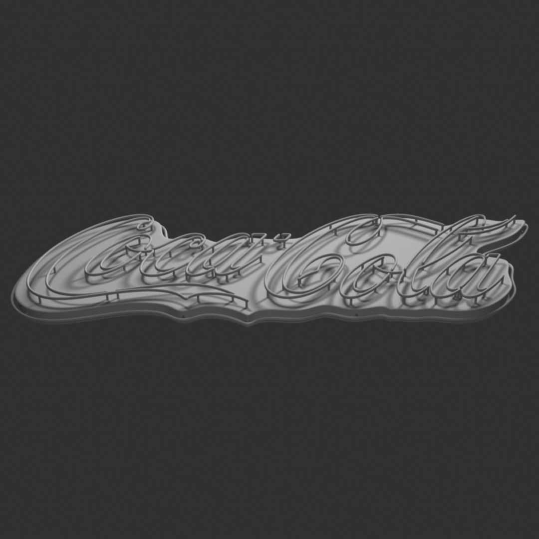 3d Coca Cola Neon Sign Model