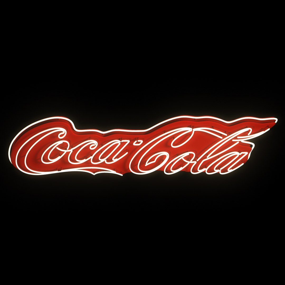 3d Coca Cola Neon Sign Model