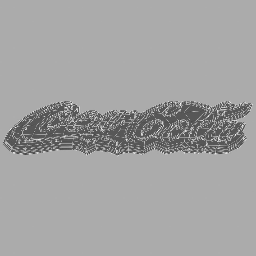 3d Coca Cola Neon Sign Model