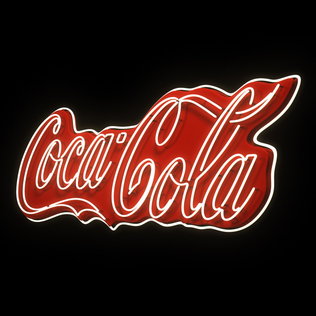 3d Coca Cola Neon Sign Model