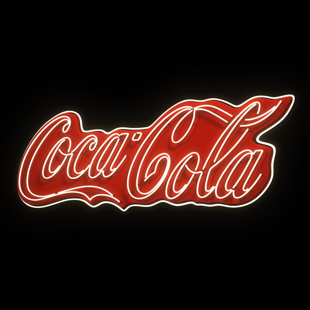 3d Coca Cola Neon Sign Model
