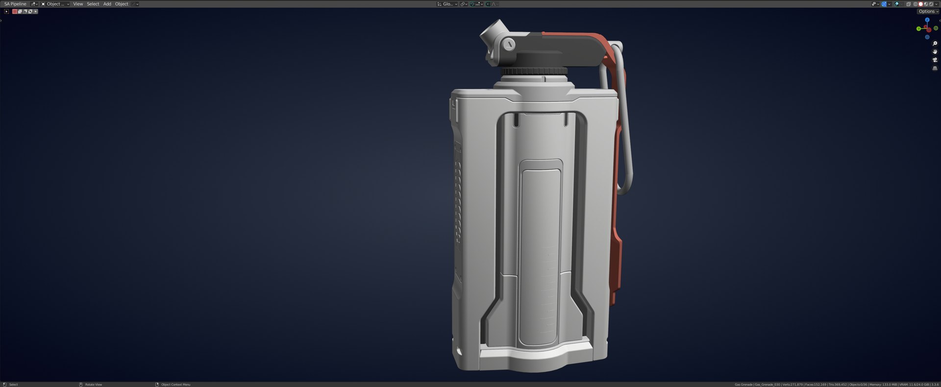 Sci-Fi Gas Grenade Concept 3D Model - TurboSquid 2070034
