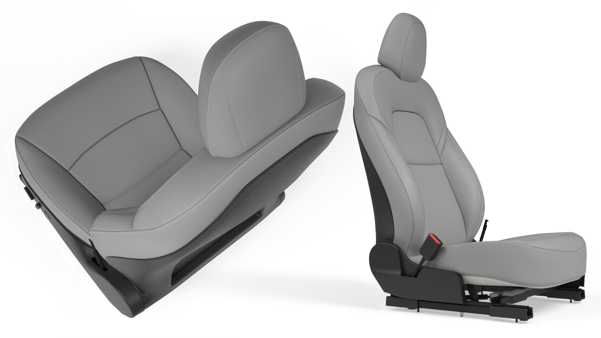 Car Front Left Seat Gray Leather 3D - TurboSquid 2174293