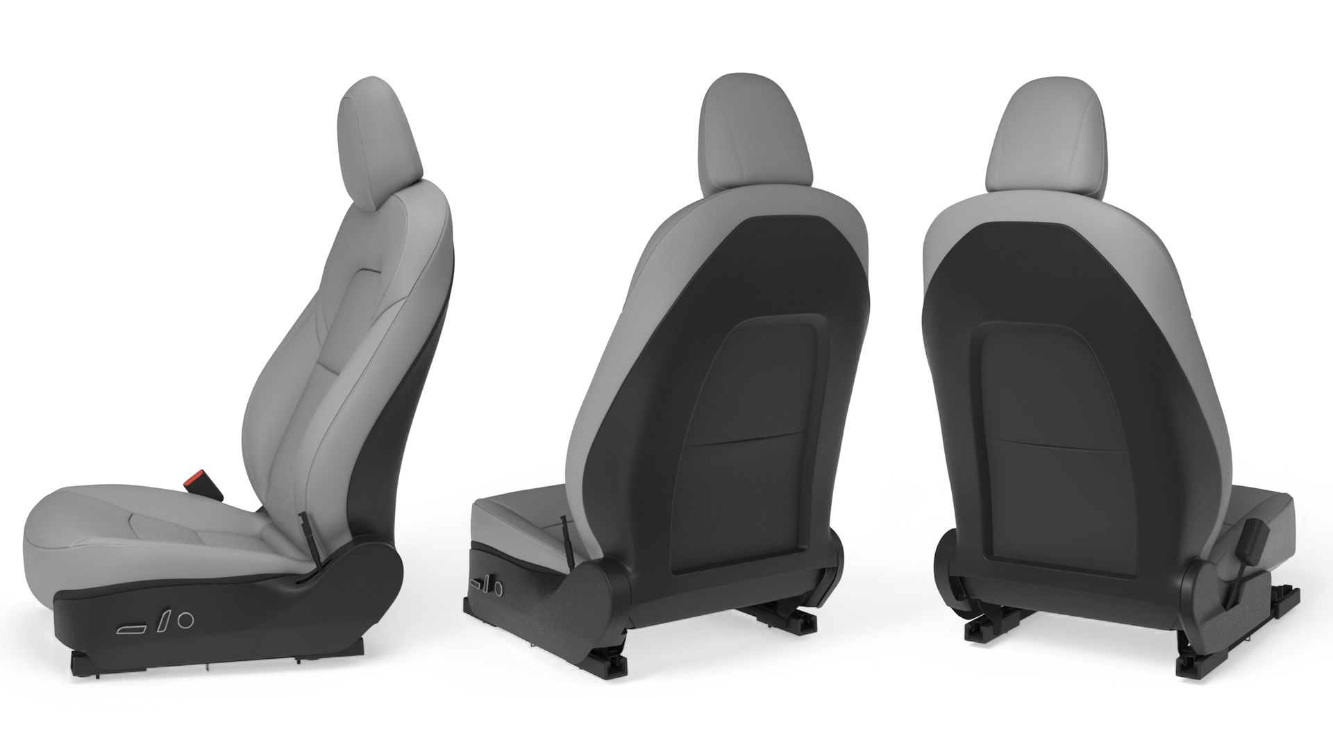 Car Front Left Seat Gray Leather 3D - TurboSquid 2174293