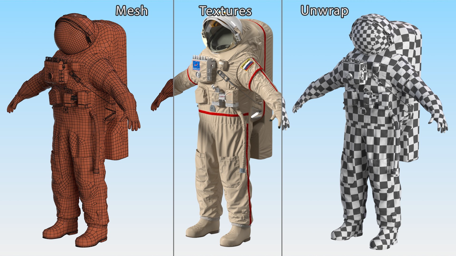 Russian Astronaut Spacesuit Orlan MK 3D Model - TurboSquid 2205377
