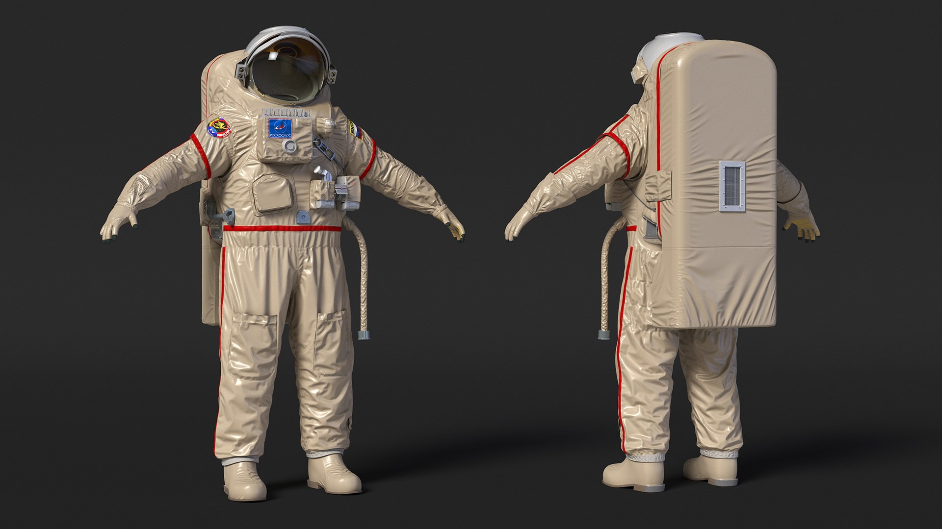 Russian Astronaut Spacesuit Orlan MK 3D Model - TurboSquid 2205377