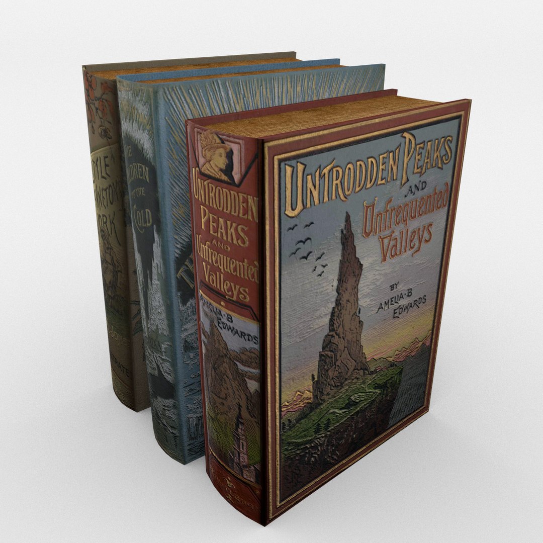 3d model realistic book set 1