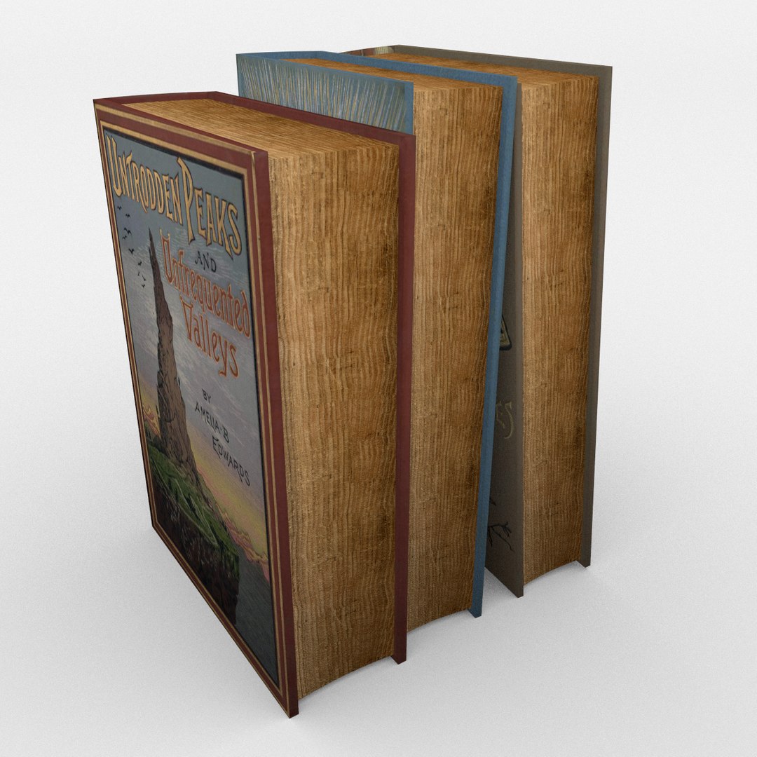 3d model realistic book set 1