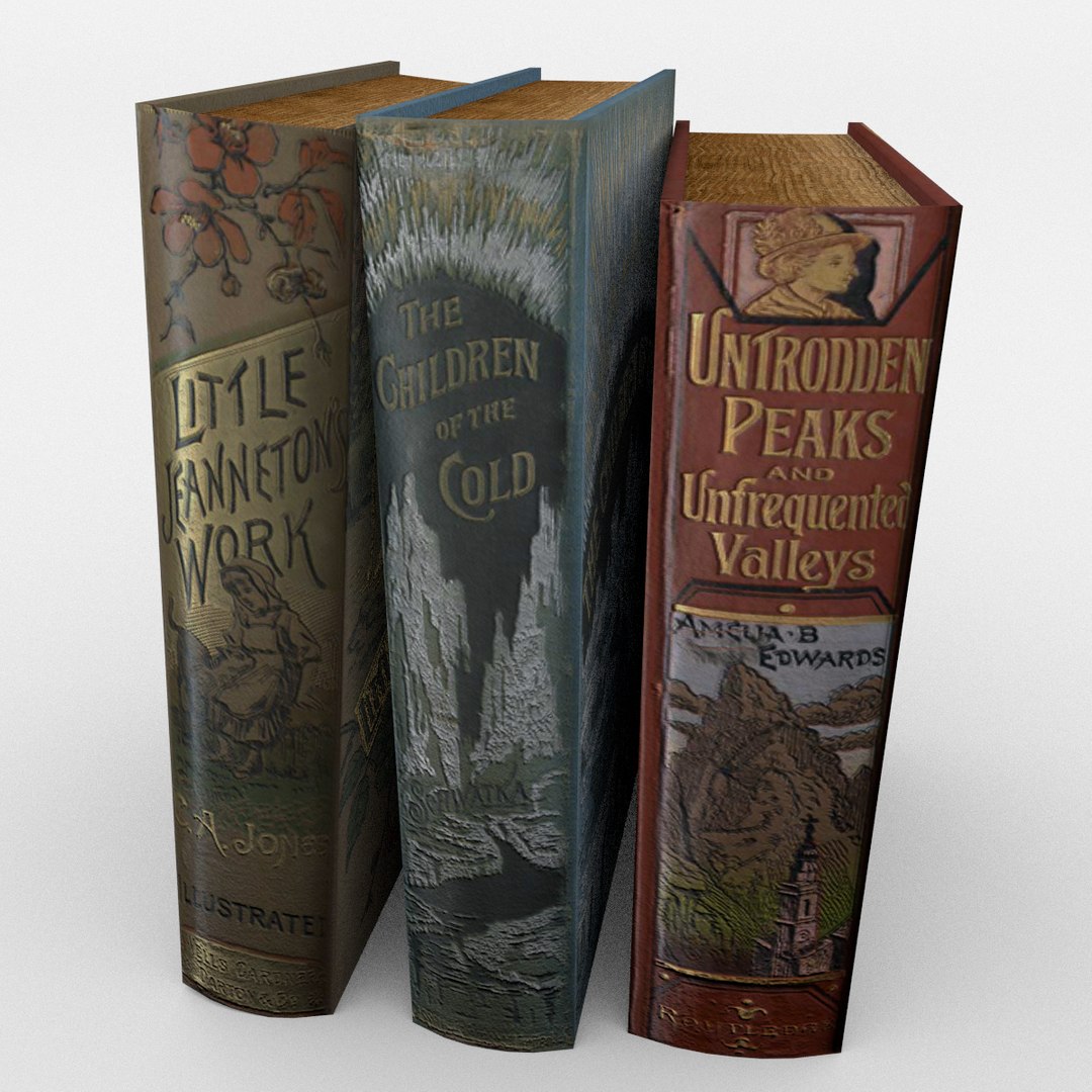 3d model realistic book set 1