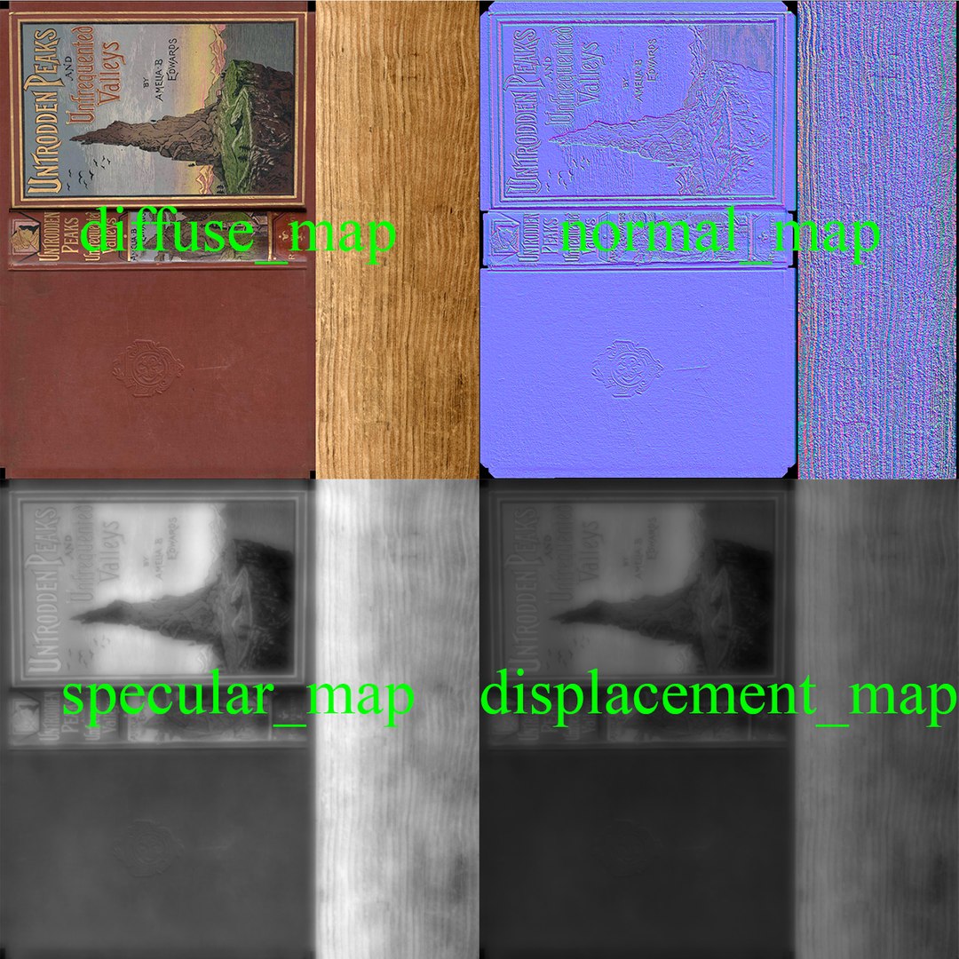 3d model realistic book set 1