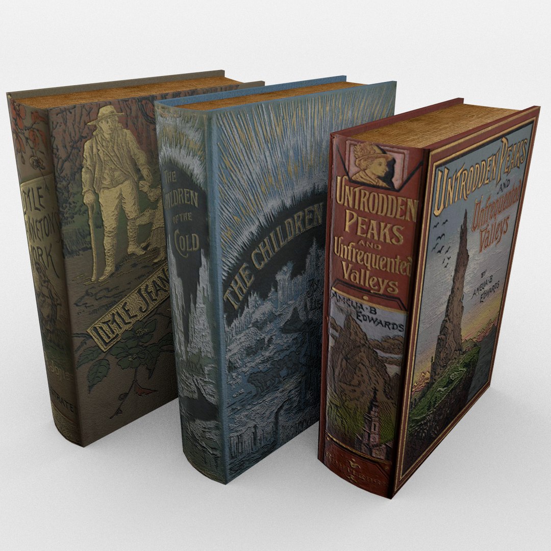 3d model realistic book set 1