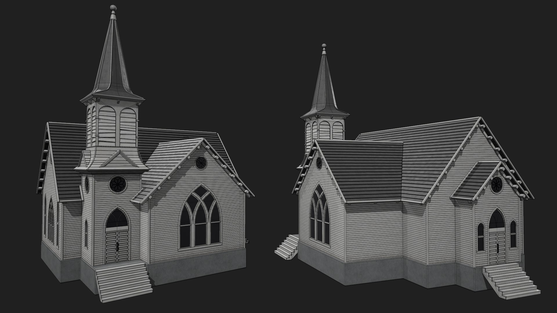 3D Wooden Church - TurboSquid 2022149