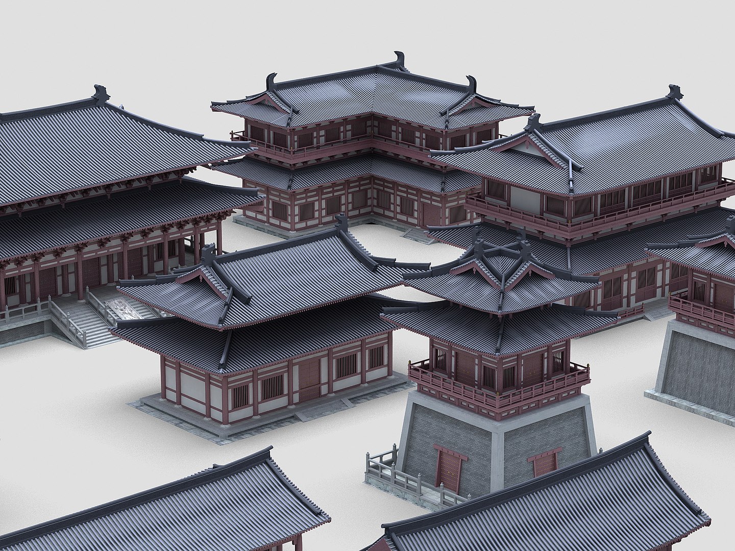 Collection Of Chinese Ancient Buildings 02 3D Model - TurboSquid 2216157