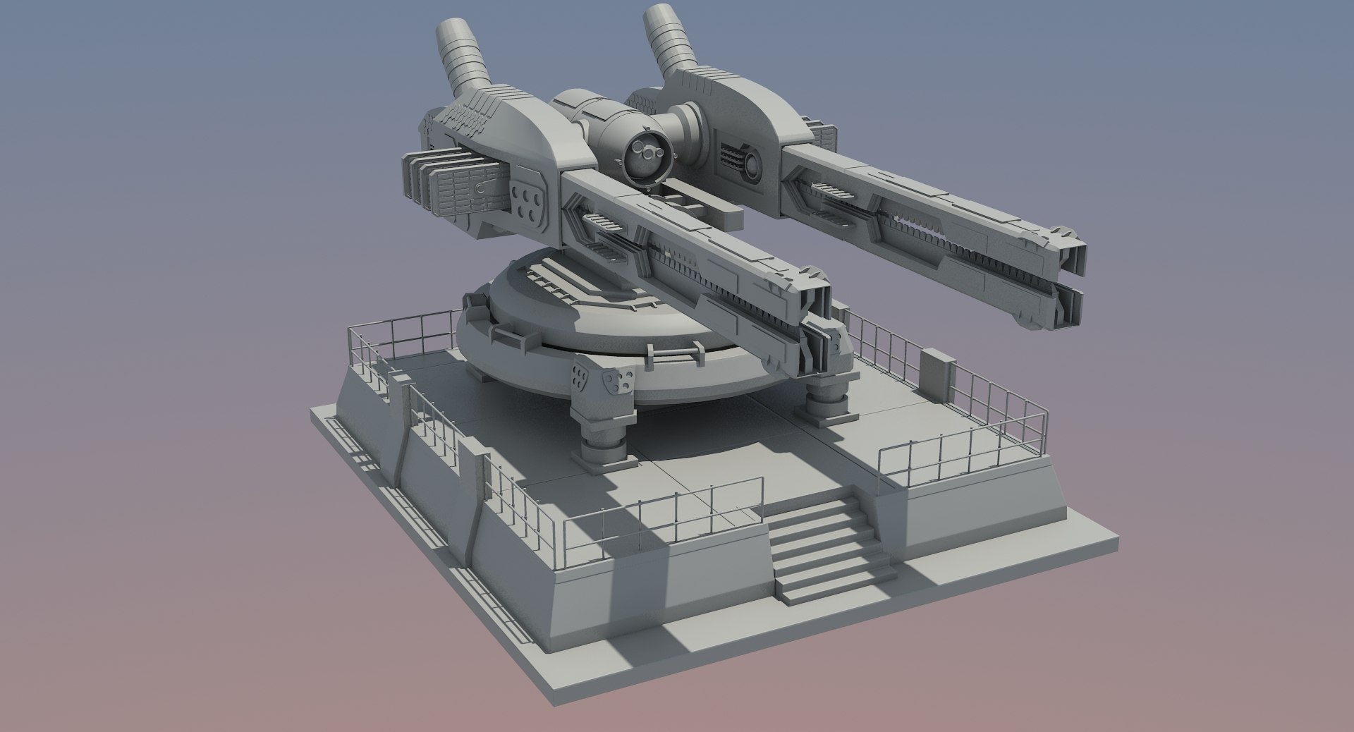 3d Model Futuristic Railgun