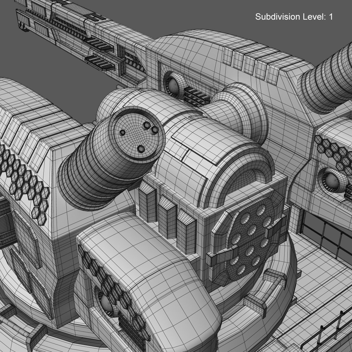 3d model futuristic railgun