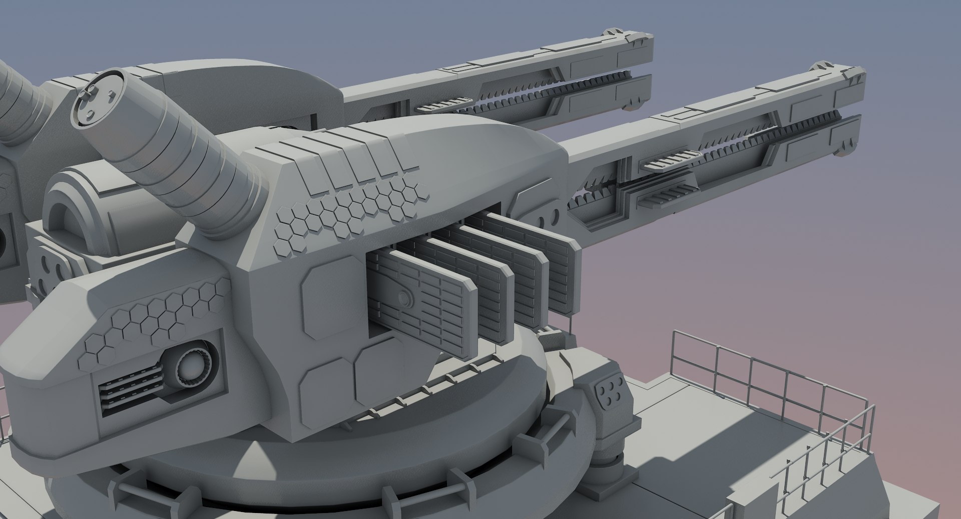 3d Model Futuristic Railgun