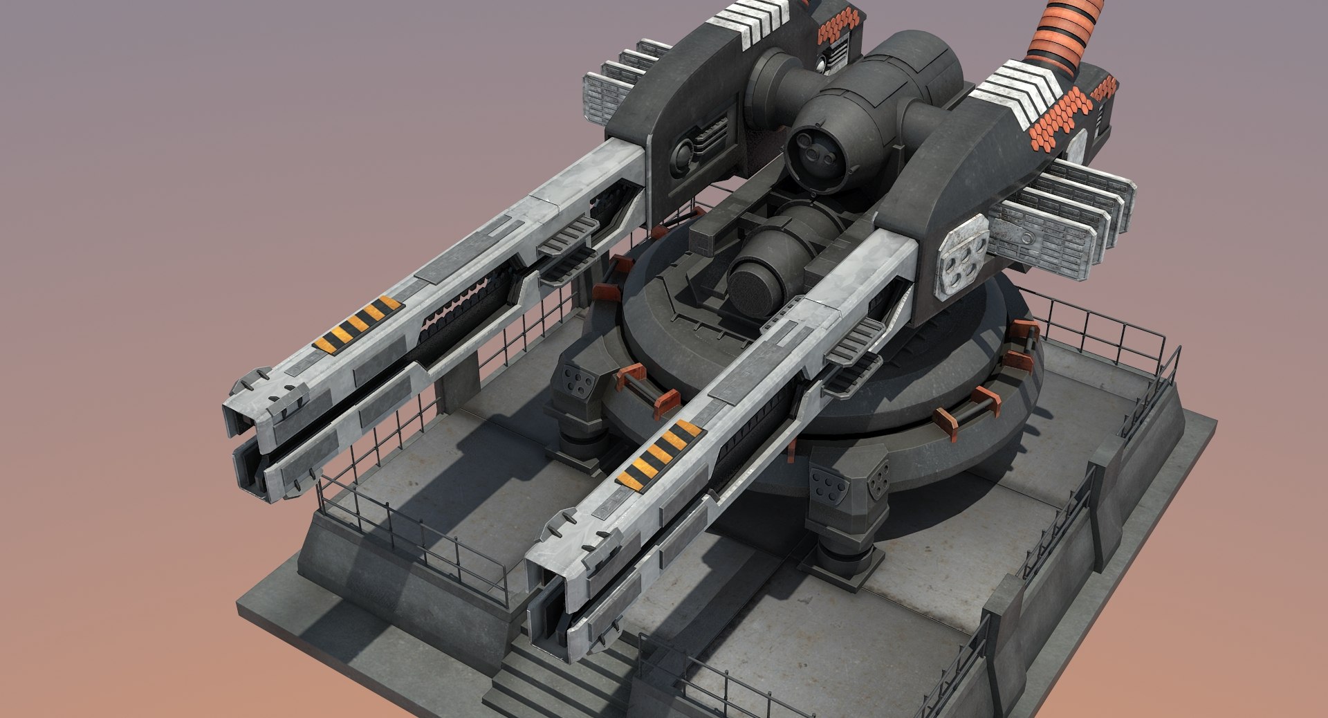 3d Model Futuristic Railgun