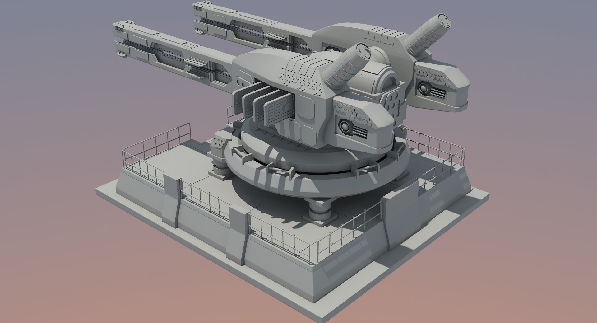 3d Model Futuristic Railgun