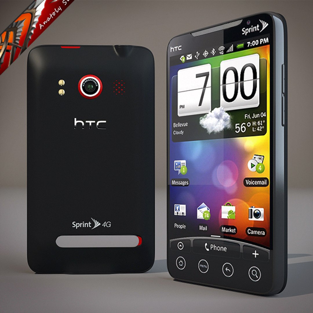 Htc Evo 4g Cell Phone 3d Model