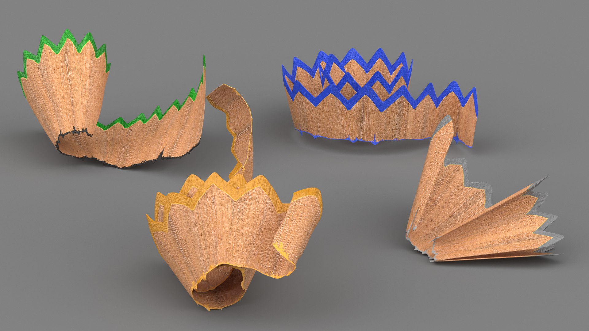 Shavings From Colorful Pencils 3D Model - TurboSquid 2105109